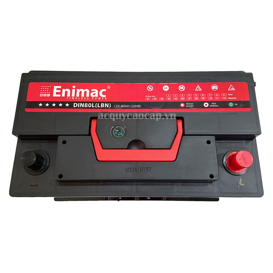 Ắc quy Enimac DIN80L-LBN 12V 80AH chính hãng, tặng ưu đãi, khuyến mãi