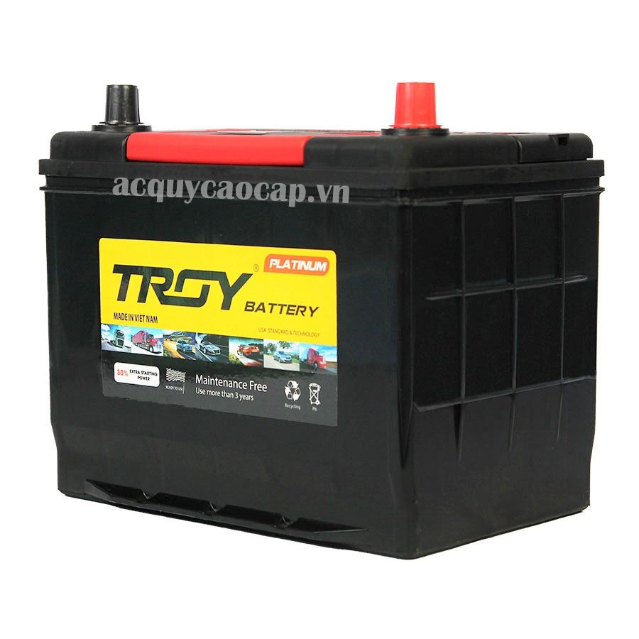 Ắc quy Troy 85D26L 12V 75Ah - Công Nghệ & Tiêu Chuẩn Mỹ, Chính Hãng