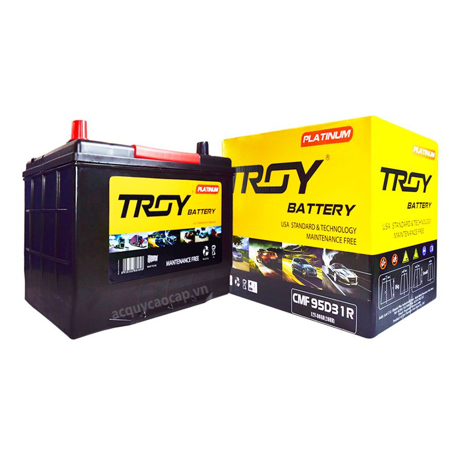 Ắc quy Troy 95D31R 12V 80AH đảm bảo chất lượng, chính hãng, bền bỉ hơn