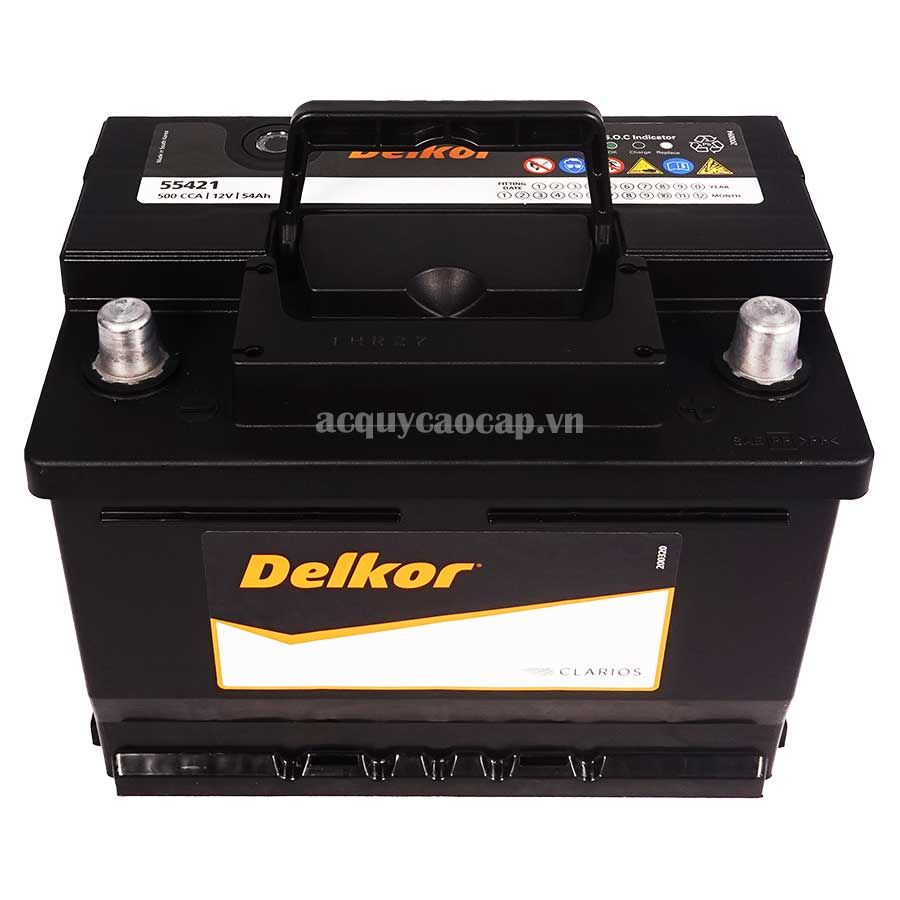 Ắc quy Delkor DIN 55421 12V 54AH - Chính Hãng, Khởi Động Mạnh, Bền Bỉ