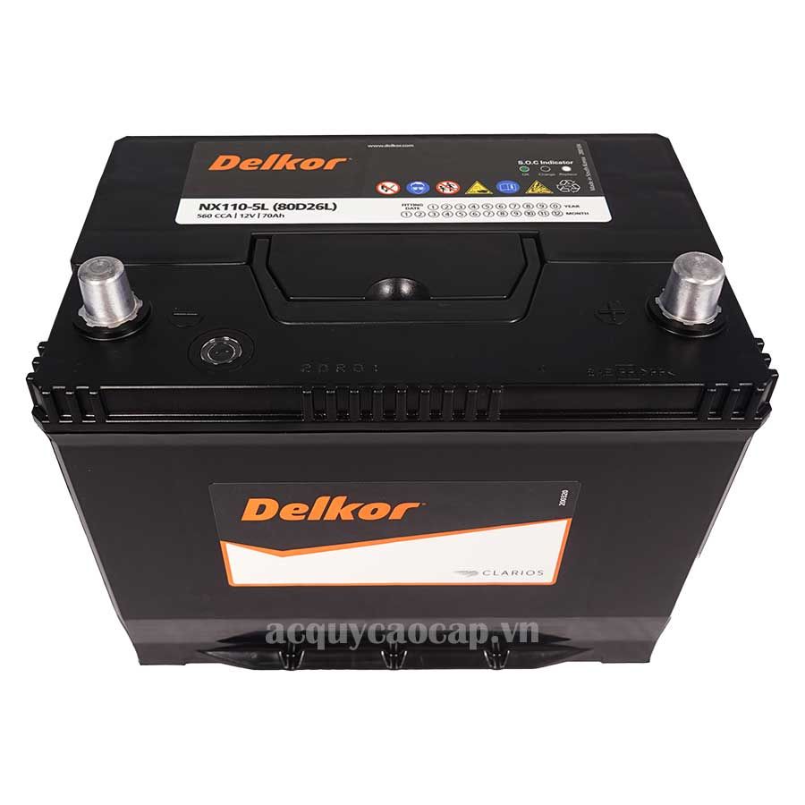 Ắc quy Delkor 80D26L 12V 70AH bán uy tín, giá rẻ hơn tại Acquycaocap