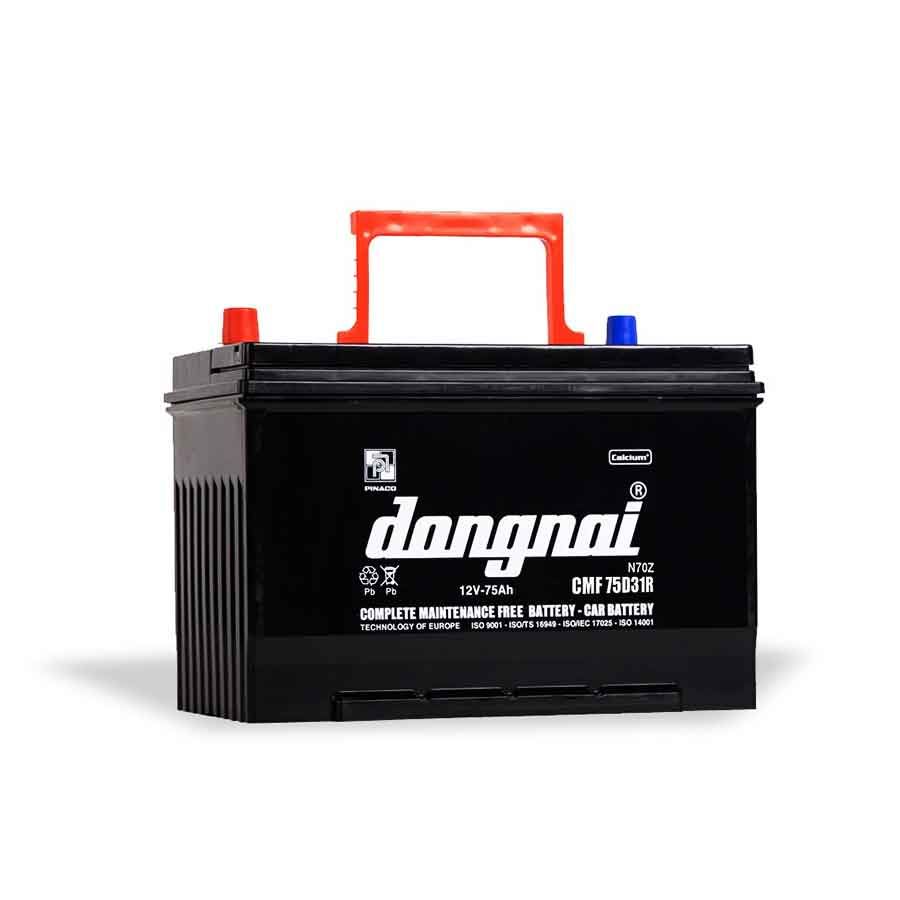 Ắc quy Đồng Nai 75D31R 12V 75AH công nghệ Châu Âu, thương hiệu uy tín