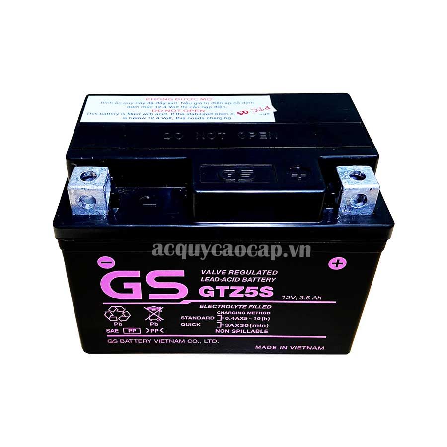 Ắc Quy GS GTZ5S 12V 3.5AH | Công Nghệ Nhật Bản, Chất Lượng Cao, Bền Bỉ