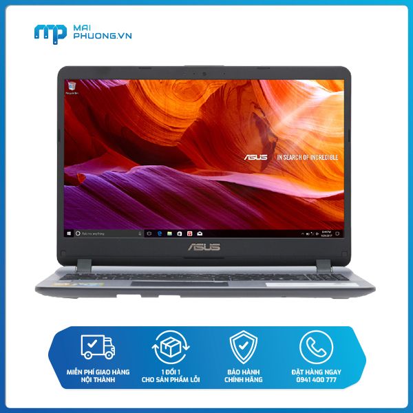 Laptop ASUS X507U i3-7020U/4GB/1T5/15.6" FHD/XÁM/Win10 EJ727T