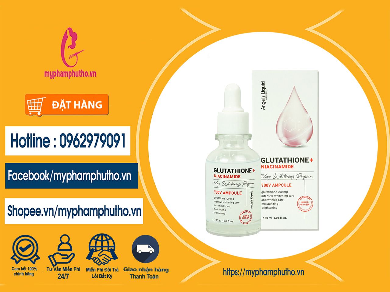 Huyết thanh Trị Nám Truyền Trắng Angel's Liquid Glutathione + Niacinam – myphamphutho.vn