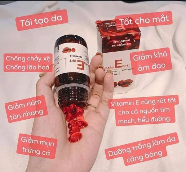 Hộp Viên Uống Vitamin E đỏ 270mg Của Nga Và 400mg Chính Hãng 30 Viên
