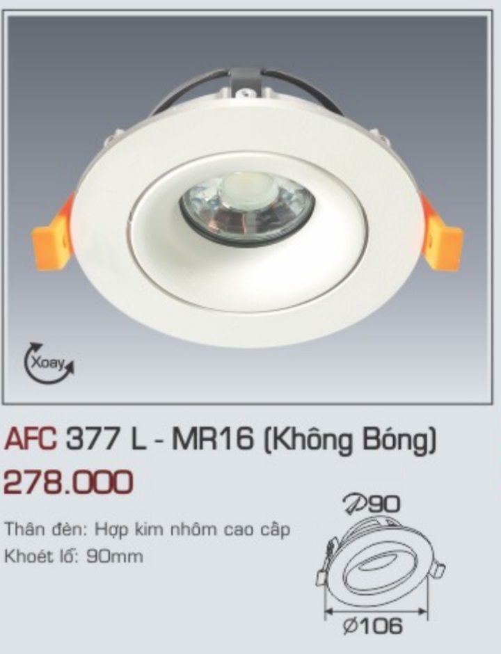 Đèn led âm trần anfaco afc 377l – ĐÈN TRANG TRÍ ĐẸP, HIỆN ĐẠI, GIÁ TỐT NHẤT