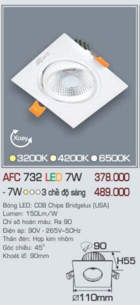 Đèn led âm trần anfaco afc 732 led 7w – ĐÈN TRANG TRÍ ĐẸP, HIỆN ĐẠI ...