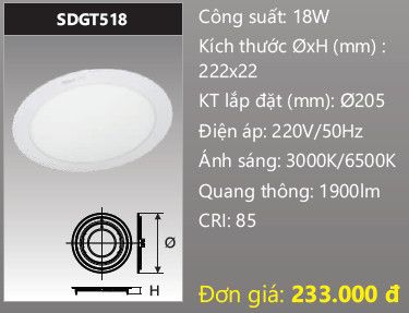 ĐÈN LED ÂM TRẦN DUHAL 18W – ĐÈN TRANG TRÍ ĐẸP, HIỆN ĐẠI, GIÁ TỐT NHẤT