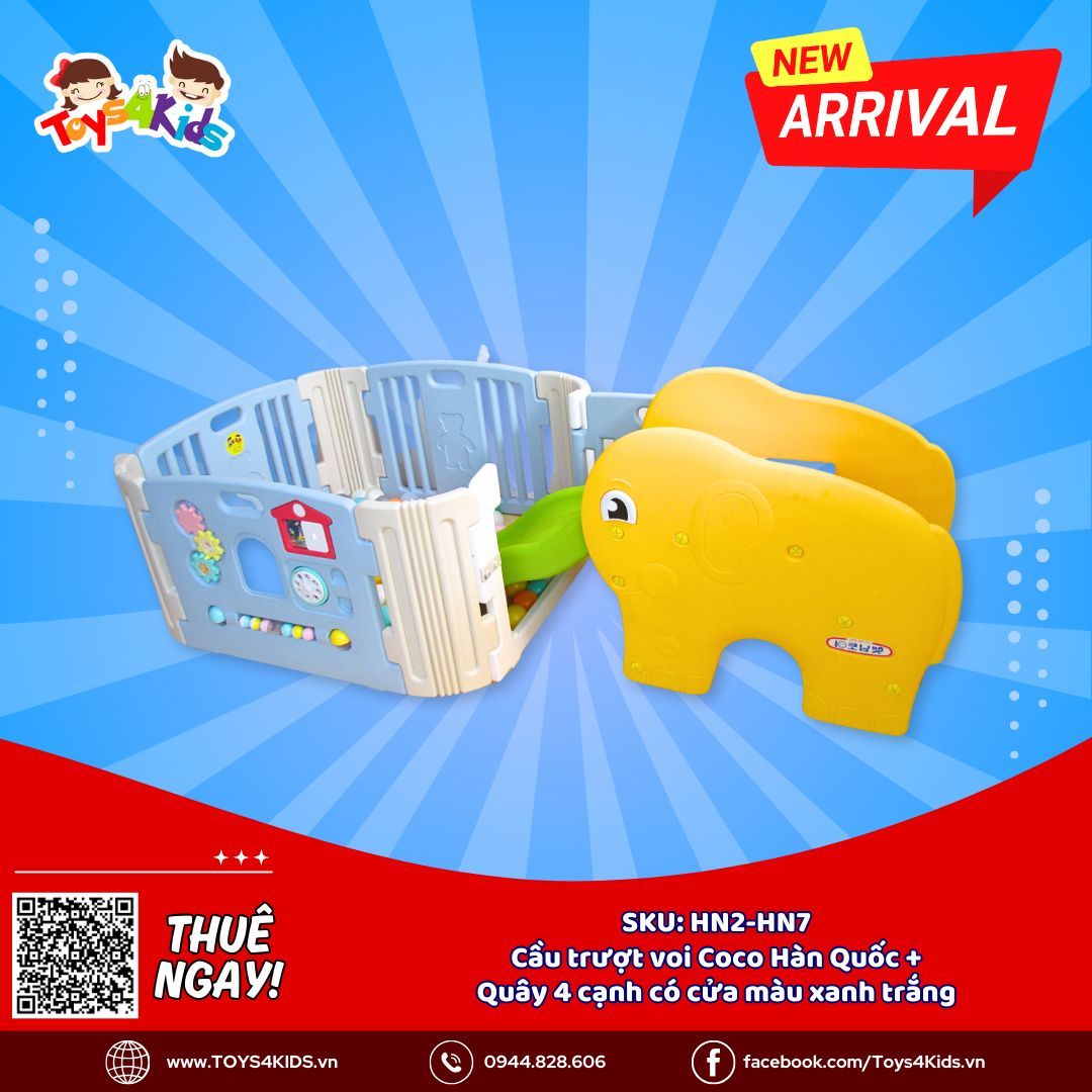 Combo Cầu trượt kết hợp bóng rổ xanh ngọc – Dịch vụ cho thuê đồ chơi ...