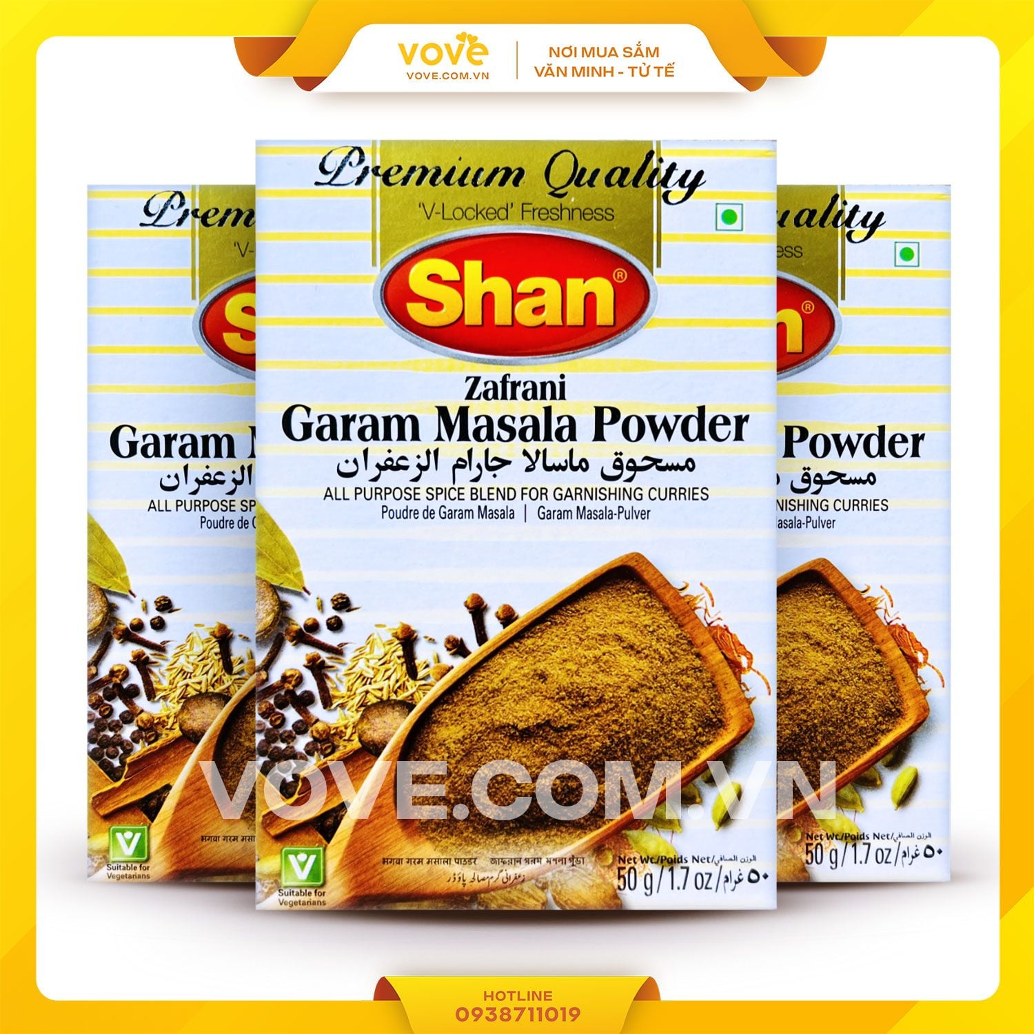 Bột gia vị cà ri Ấn Độ, có Saffron SHAN Premium Zafrani Garam Masala
