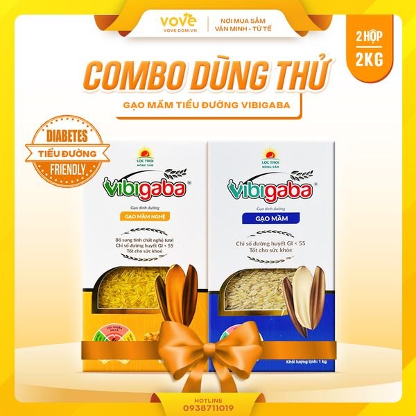 (Bộ dùng thử) Gạo mầm Tiểu đường Vibigaba, 2 loại, 2kg