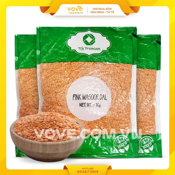 Đậu lăng đỏ Ấn Độ PG / Red Lentil /Masoor Pink Dal / 1 kg