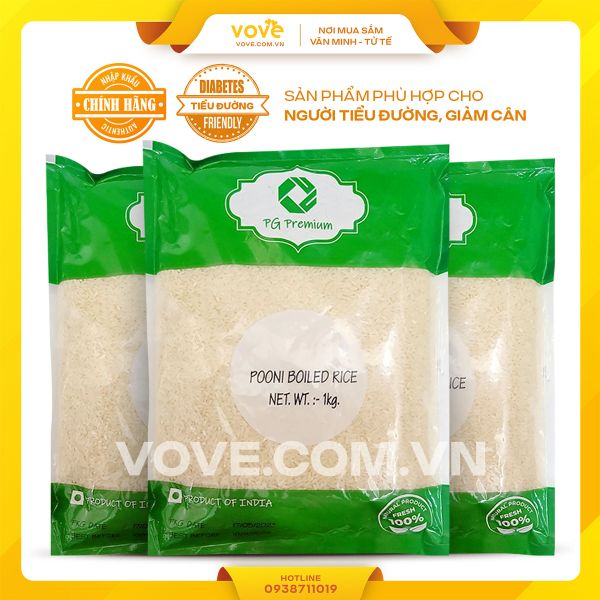 Gạo Ponni luộc/ PG Boiled Ponni Rice, 1kg