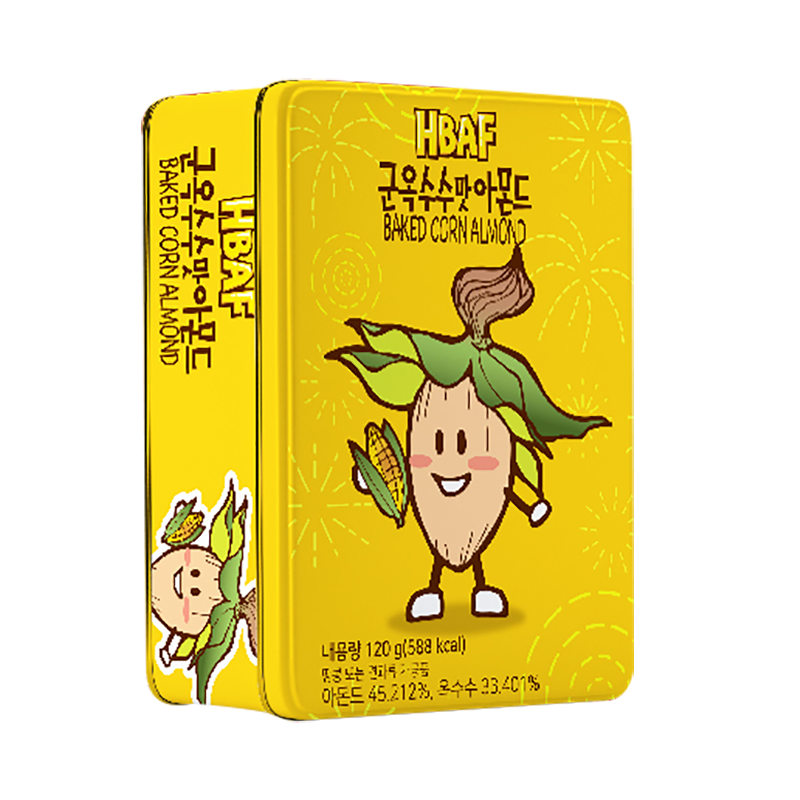 Hạt hạnh nhân và bắp nướng HBAF 120g – Homefarm - Thực Phẩm Nhập Khẩu Cao Cấp