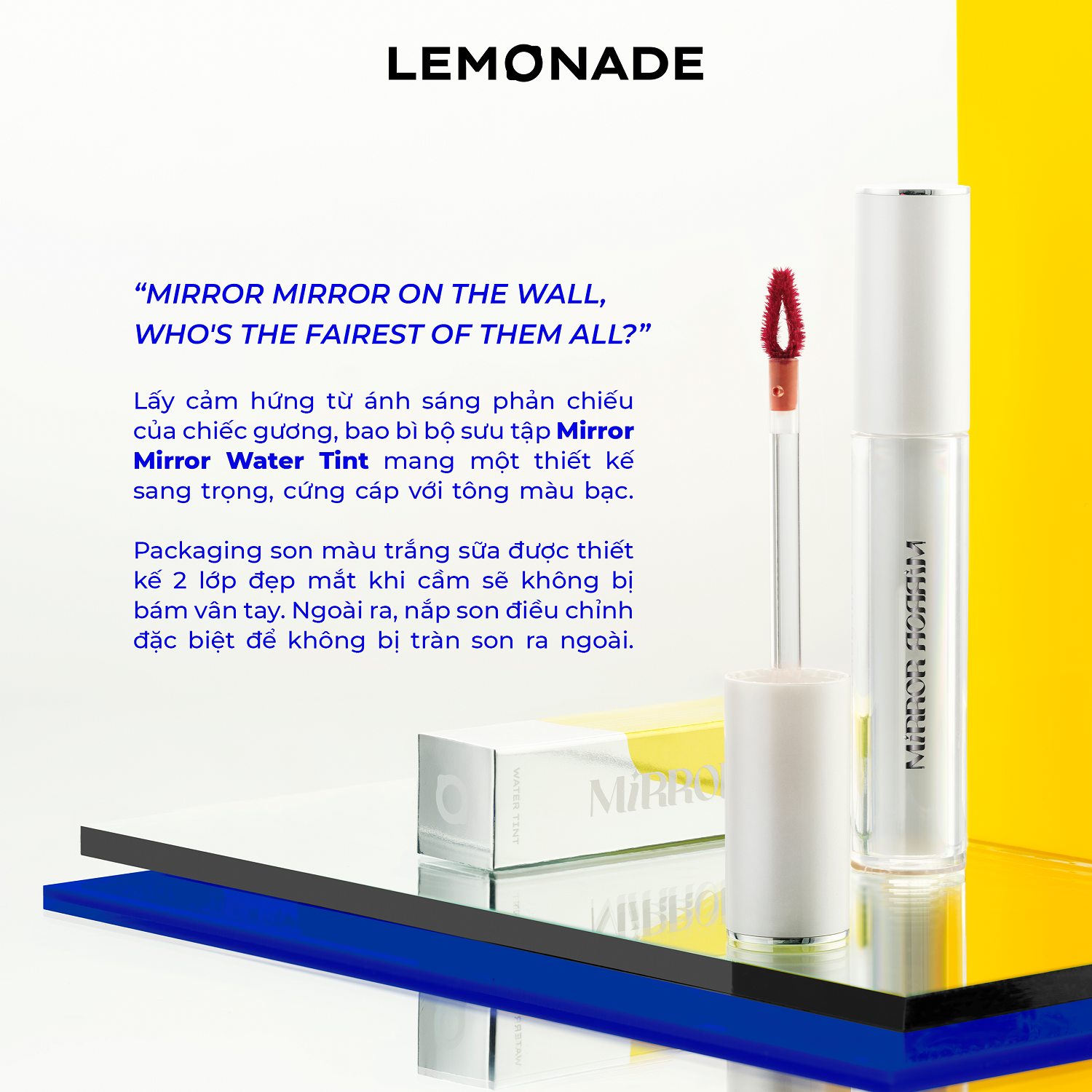 SON TINT BÓNG KHÔNG DÍNH BỀN MÀU LEMONADE MIRROR MIRROR WATER TINT