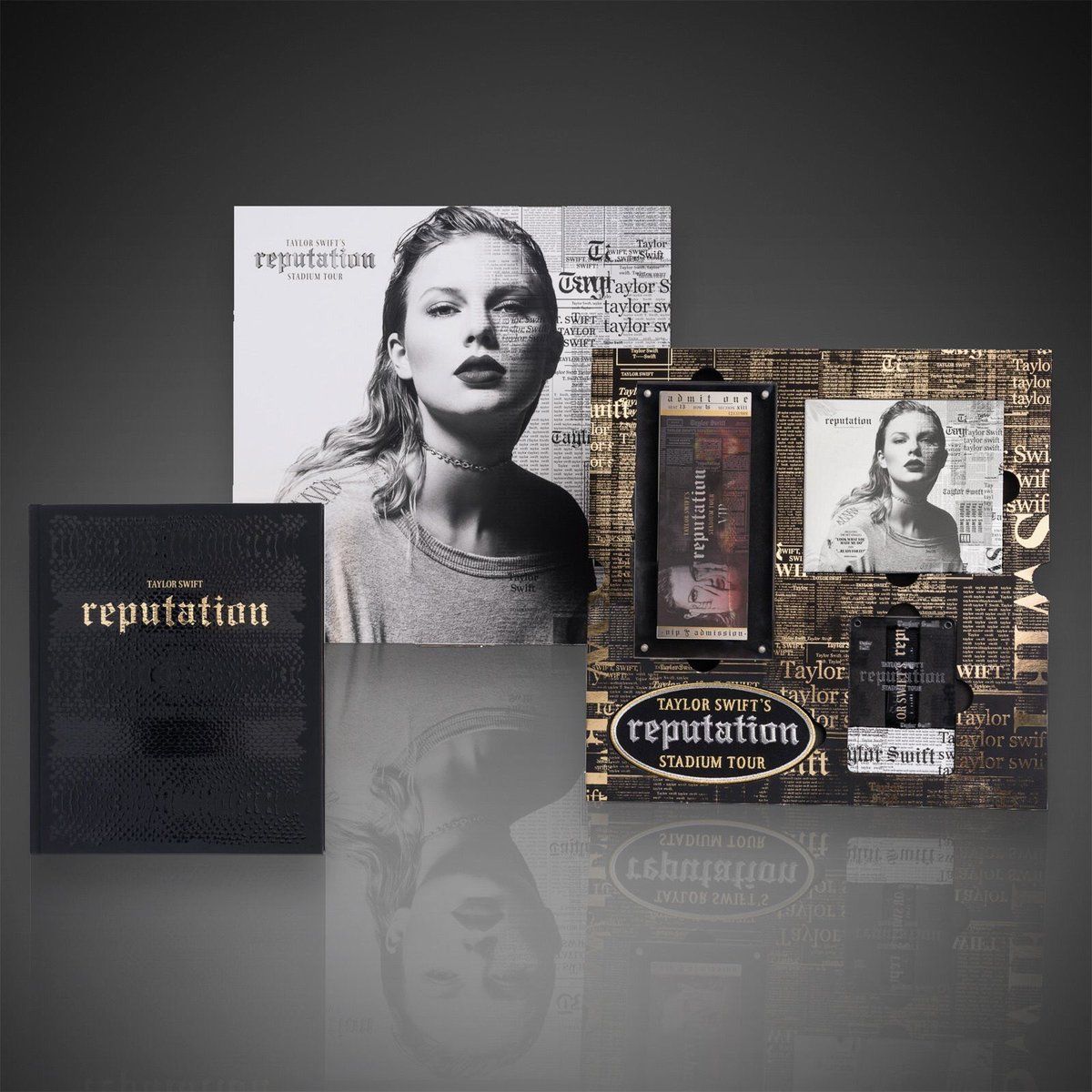 Taylor Swift - Bộ reputation TOUR VIP Box (Đĩa CD + Tour Patch + Sách ...