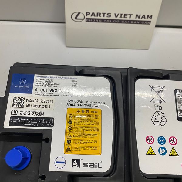 Bình điện Ắc Quy Mer E300 xịn A0019827408, A 0 019 827 408 – Phụ Tùng Ô ...