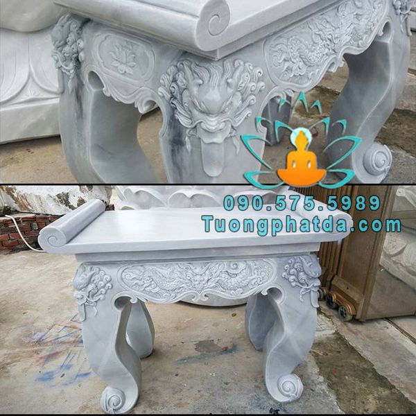 Bàn Lễ Đá Rồng Đơn Giản – Tượng Phật Đá Song Toàn