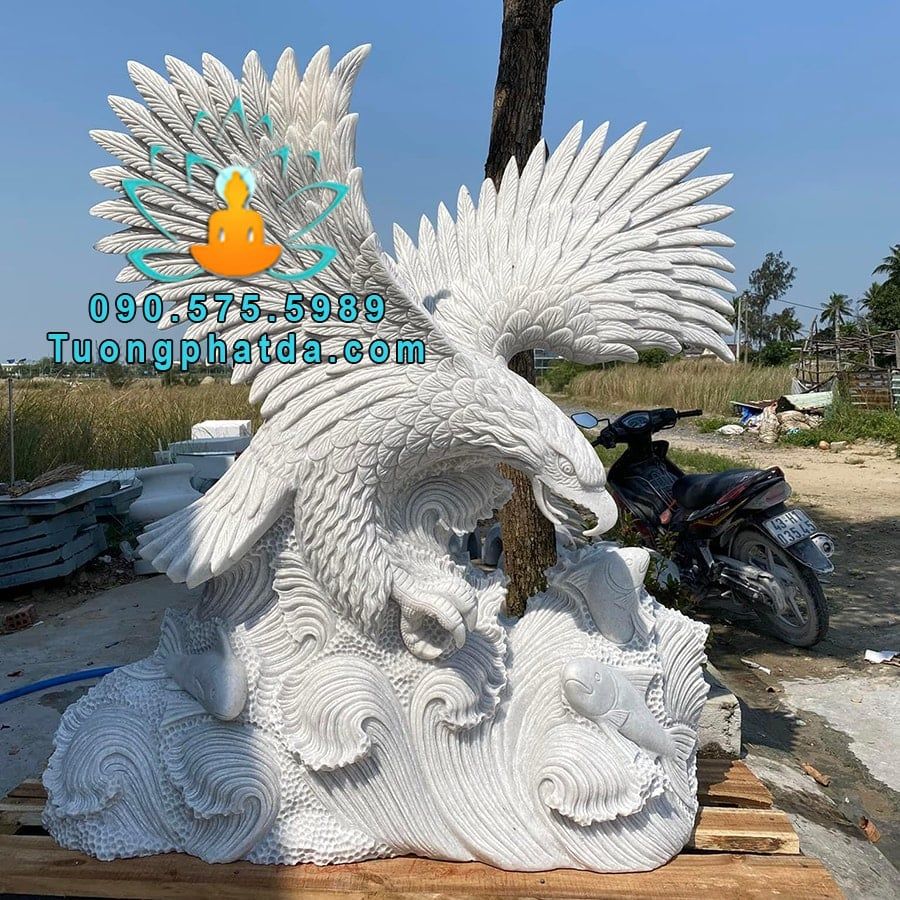 Tượng Đại Bàng Săn Cá Bằng Đá Phong Thủy Đẹp Nhất – Tượng Phật Đá Song Toàn