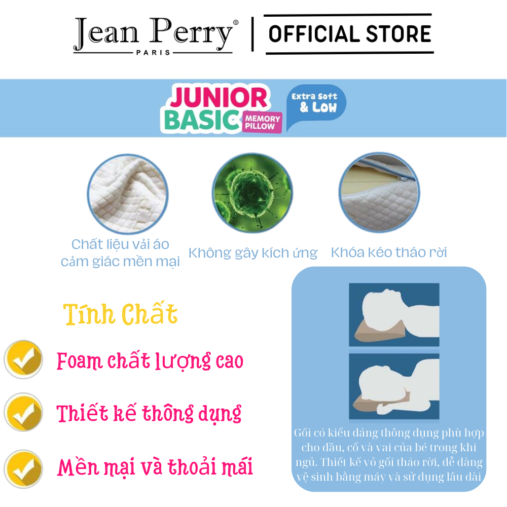 Jean Perry - Gối Nằm Memory Foam Jean Perry Junior Basic – Jean Perry Việt Nam
