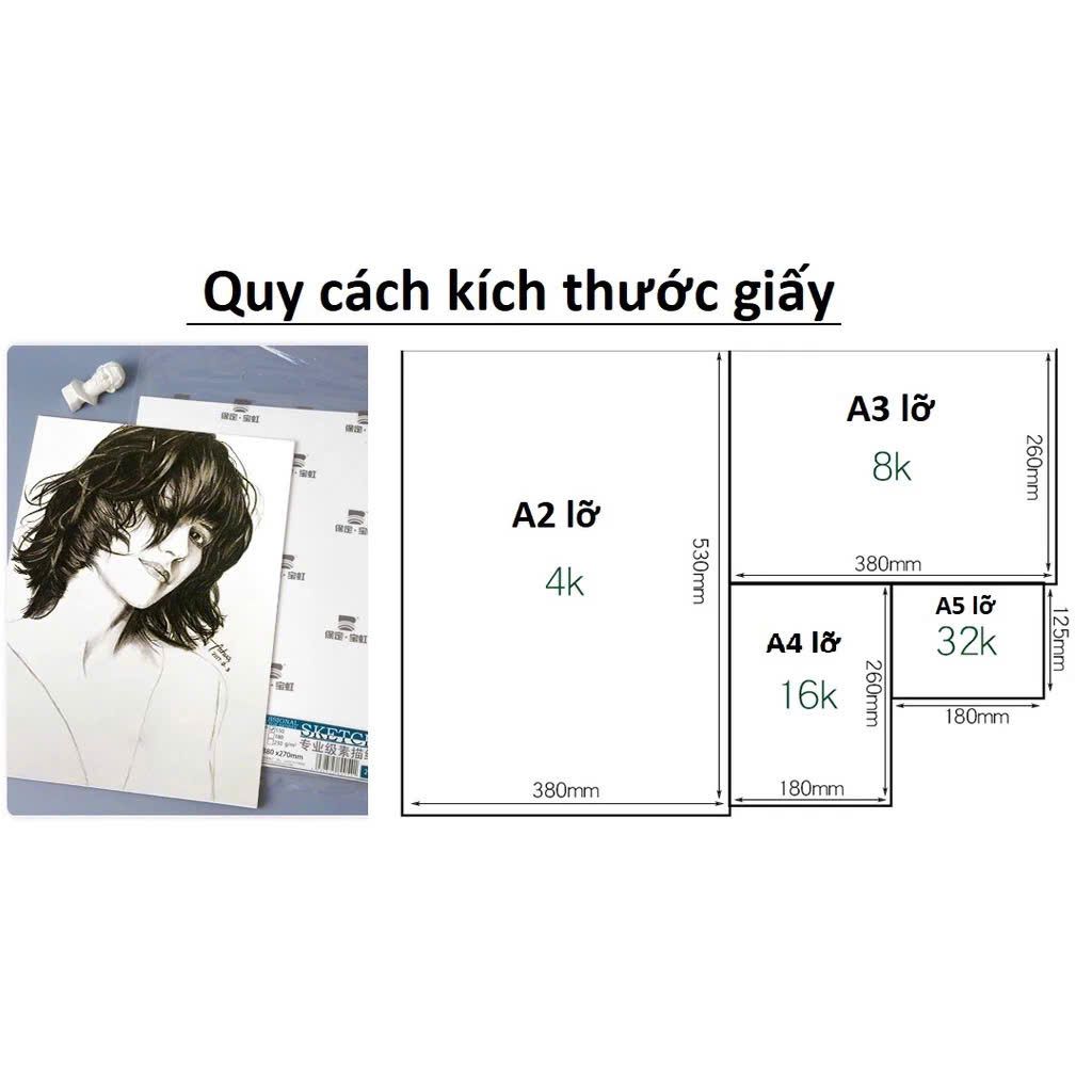 Giấy BAOHONG vẽ chì định lượng 180g – Dụng Cụ Vẽ Sunway