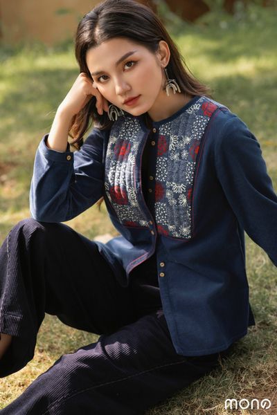 ASM nhung phối cổ - Navy