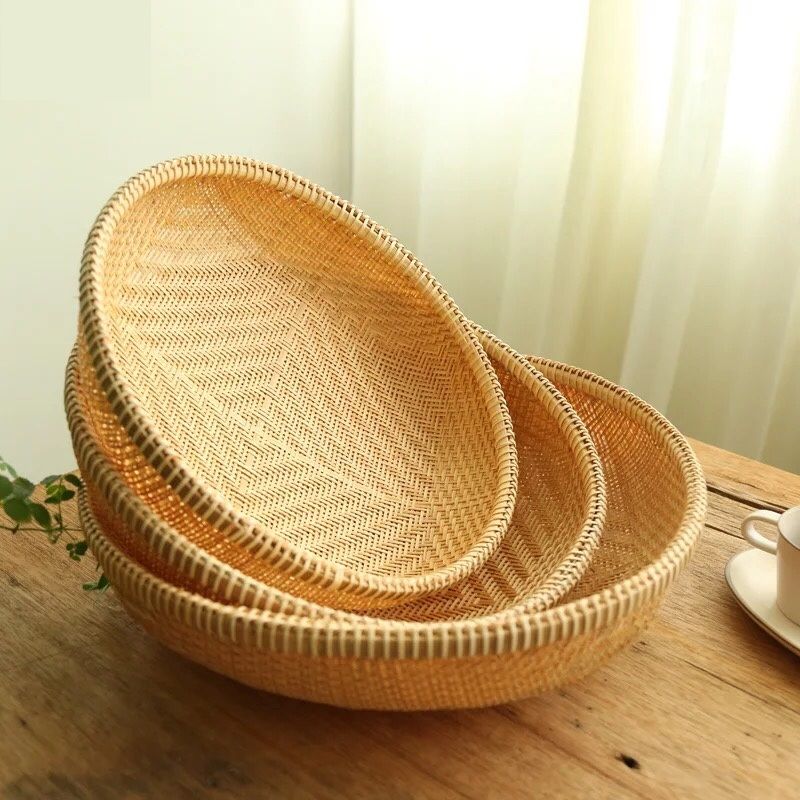 Rổ Tre Tròn đan Thưa Cao Cấp The Bamboo Thebamboo