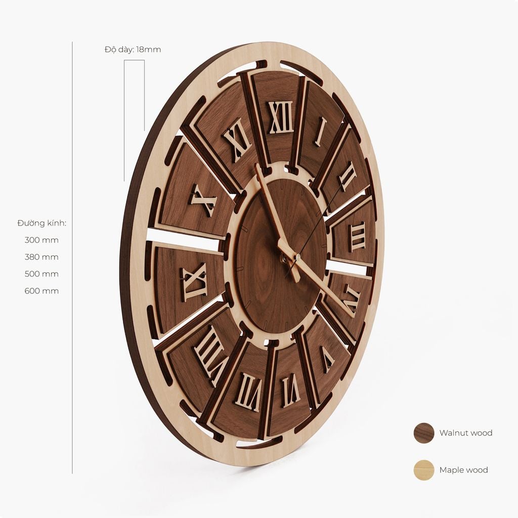 Đồng hồ treo tường la mã gỗ Walnut | Chất gỗ sang trọng, bền bỉ – NAU ...
