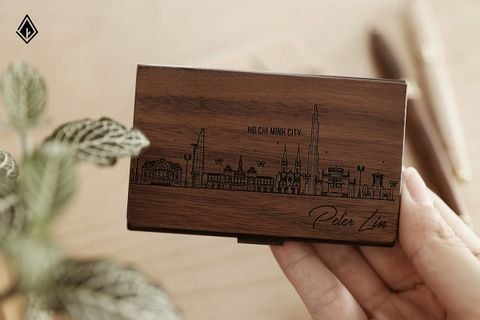 Hộp name card gỗ Maple | Khắc logo theo yêu cầu – NAU FACTORY