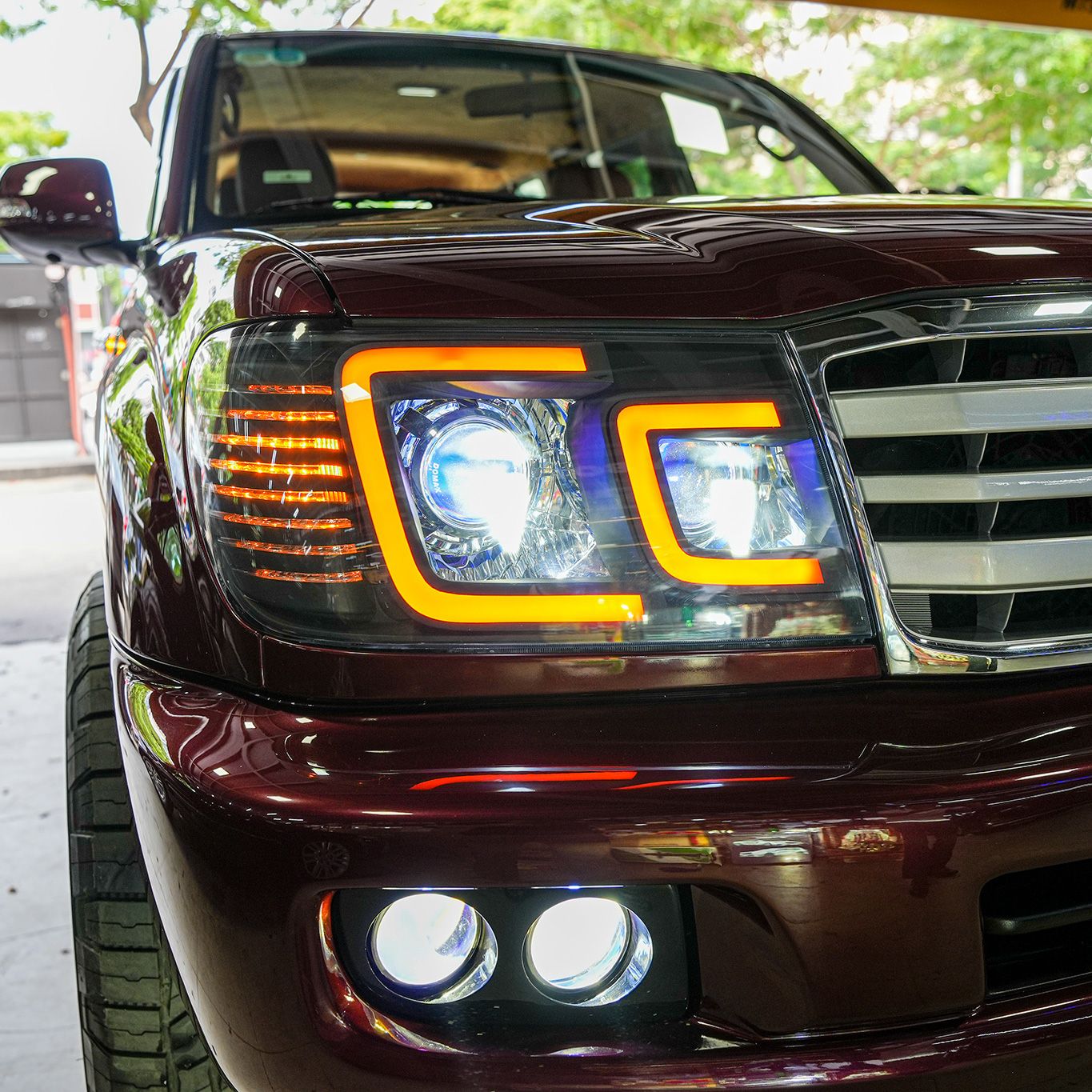 Độ Bi LED Domax Omega Laser Và LED Mí Mika Cho Xe Toyota Land Cruiser ...