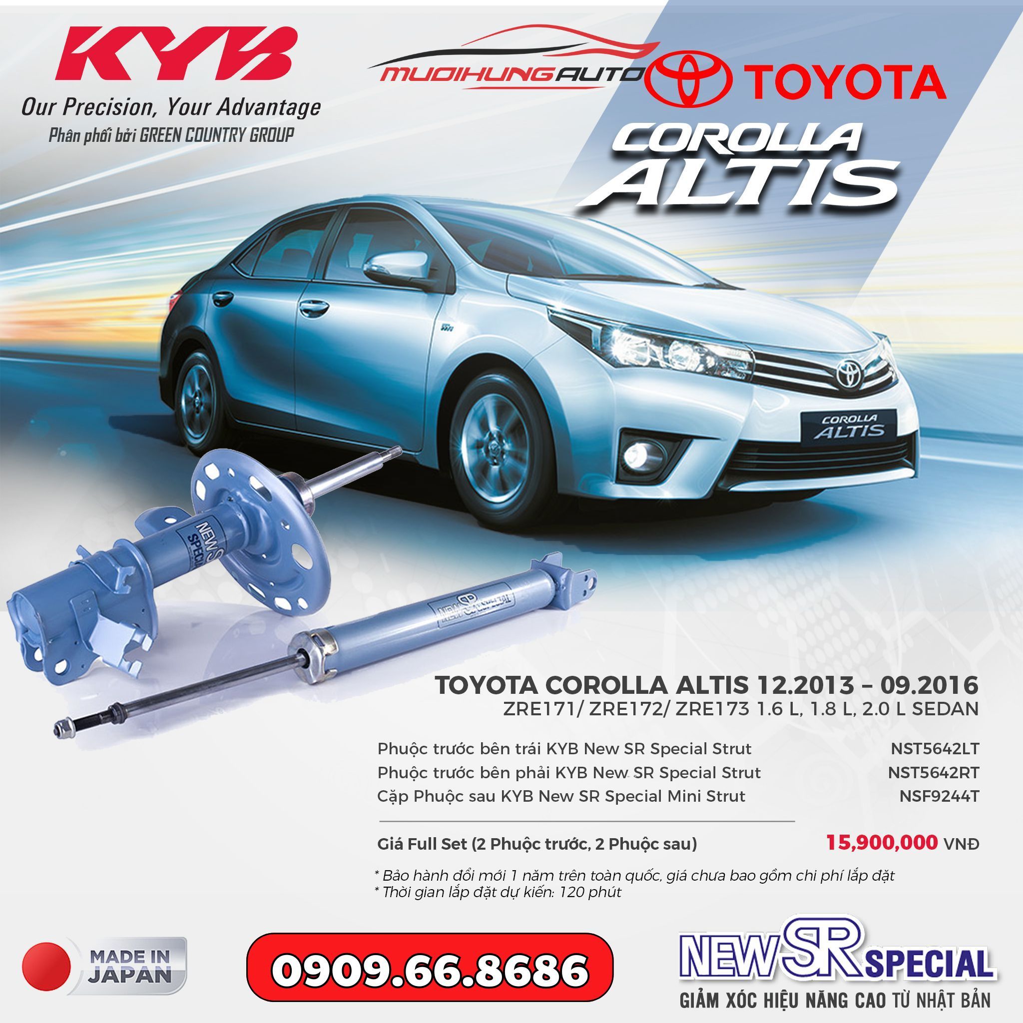 Bộ Phuộc Giảm Xóc KYB New SR Special Xe Toyota Corolla Altis 2013 - 20 - Mười Hùng Auto