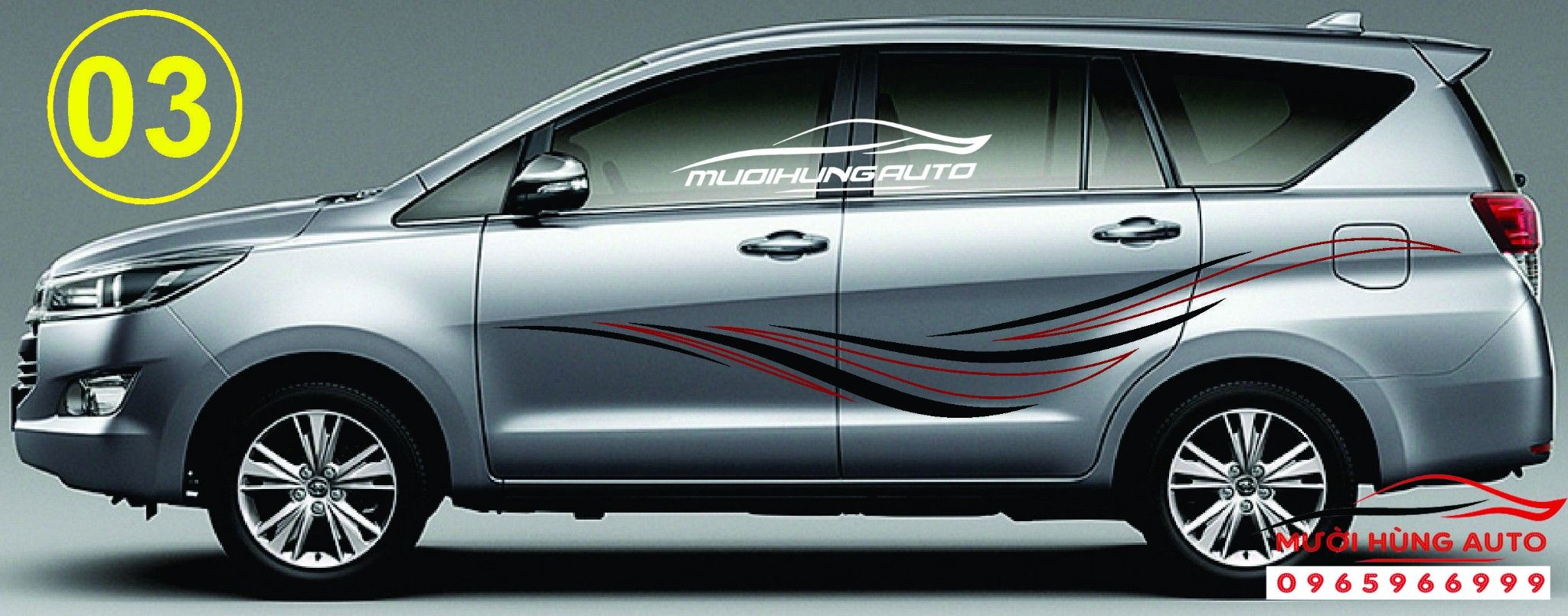 Dán tem decal xe Toyota Innova 2019 - 2020 - Mười Hùng Auto