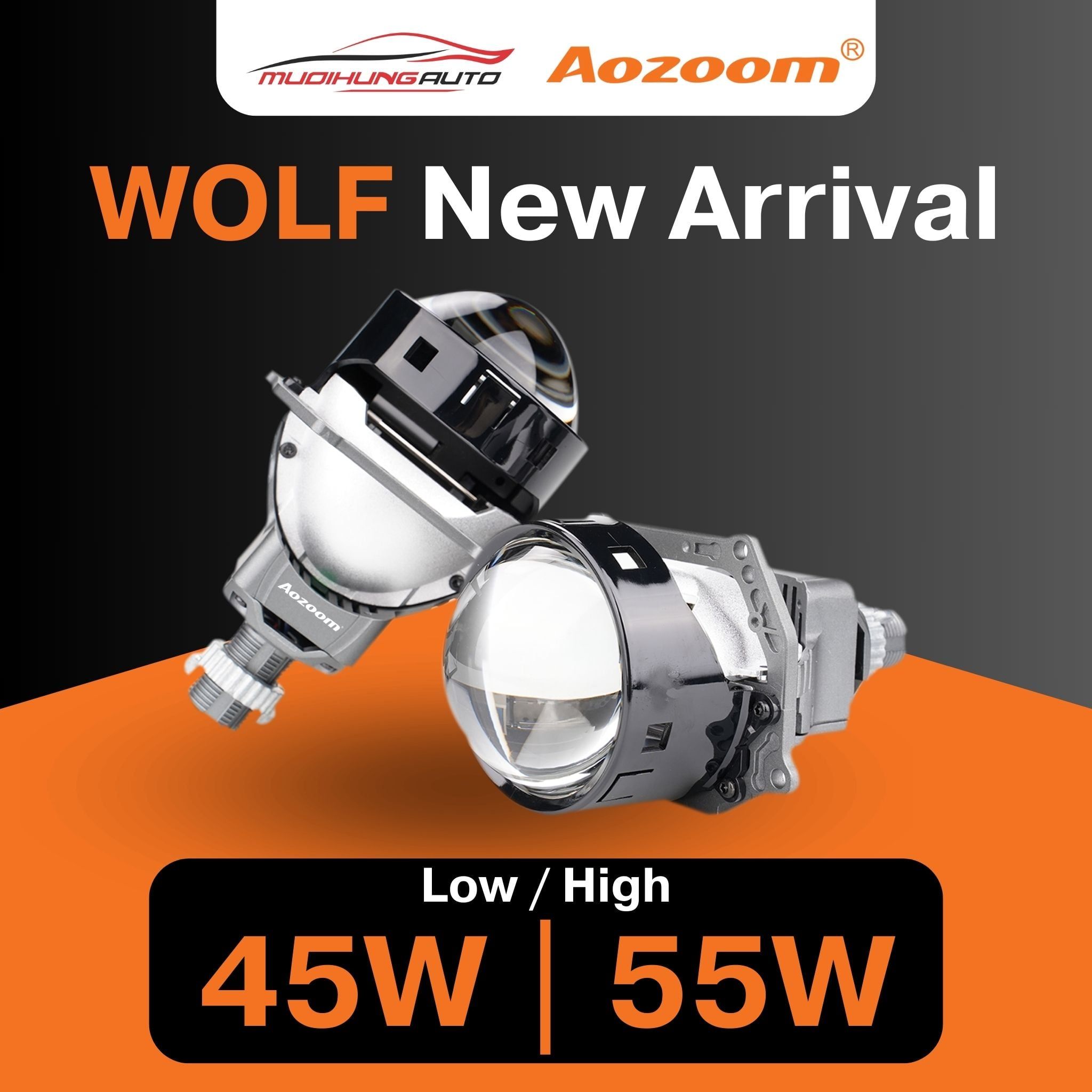 Đèn Bi LED Aozoom MTAZ Wolf New Arrival - Mười Hùng Auto