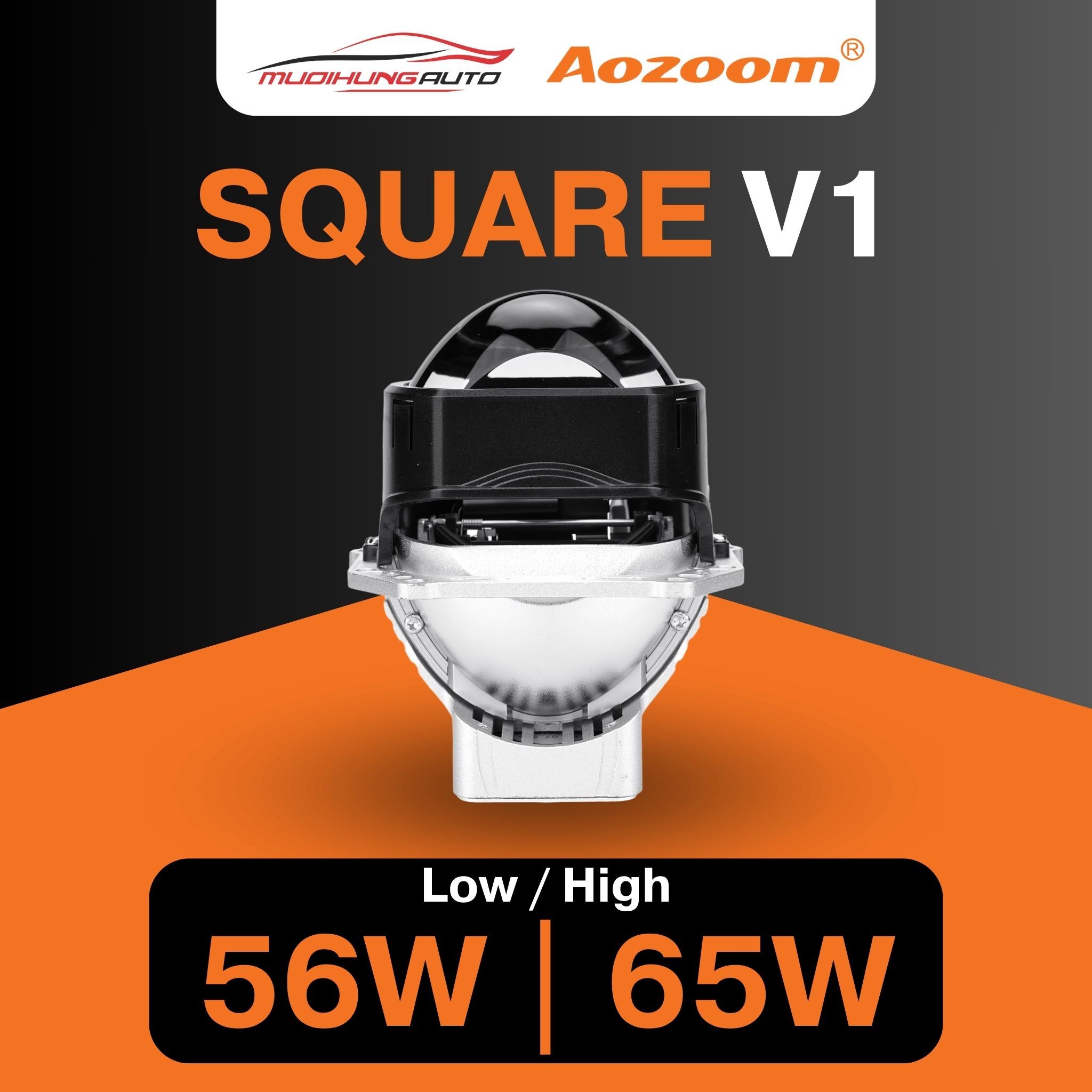 Đèn Bi LED Aozoom SQUARE V1 - Mười Hùng Auto
