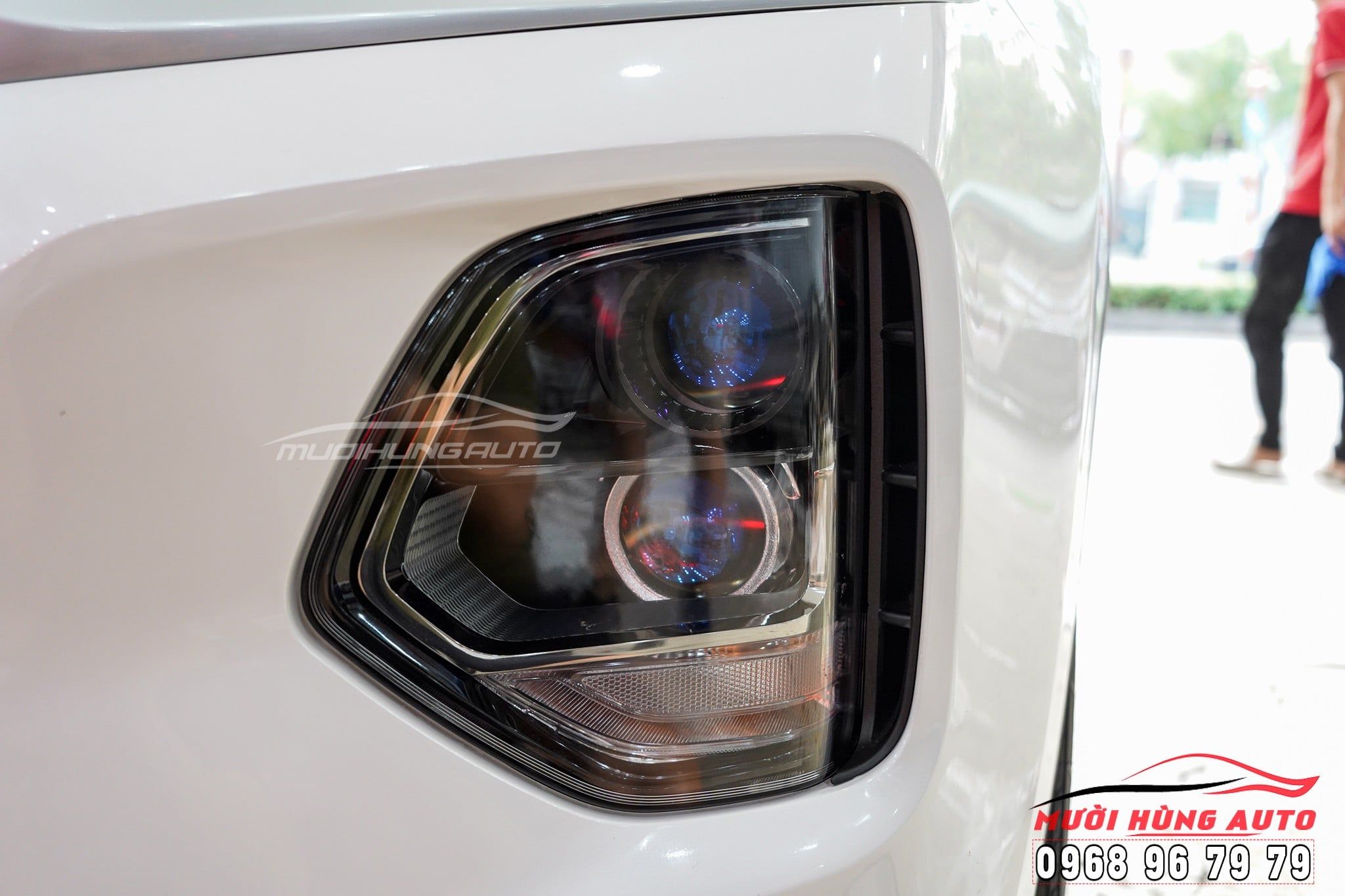 Độ 04 Bi LED Jaguar Tăng Sáng Xe Hyundai Santafe 2019 - Mười Hùng Auto