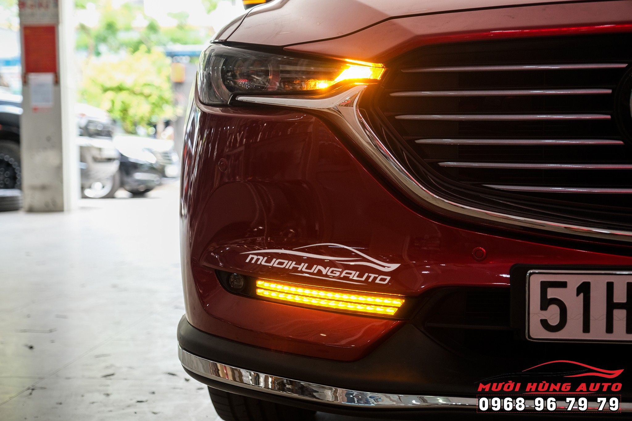 Độ LED cản trước 2 chế độ chuyên nghiệp xe Mazda CX8 - Mười Hùng Auto