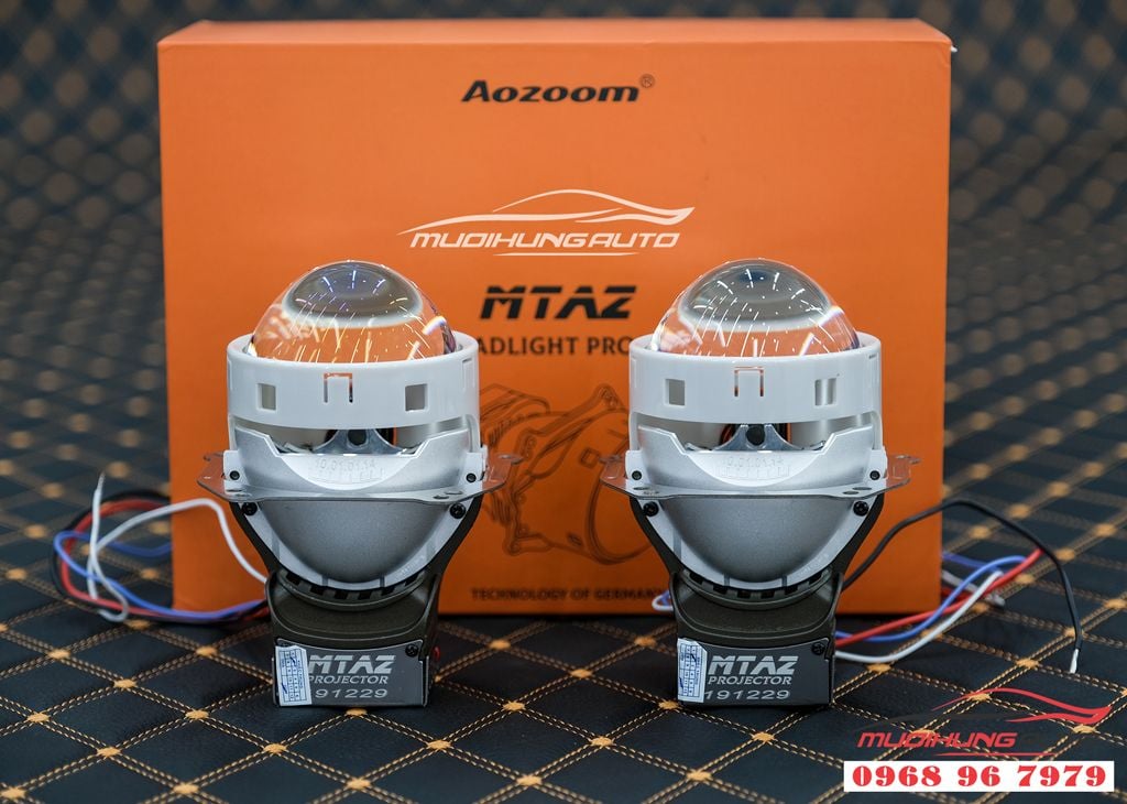 Cặp đèn Bi LED - Bi cầu LED 3.0'' Aozoom MTAZ 35W cho ô tô - Mười Hùng Auto
