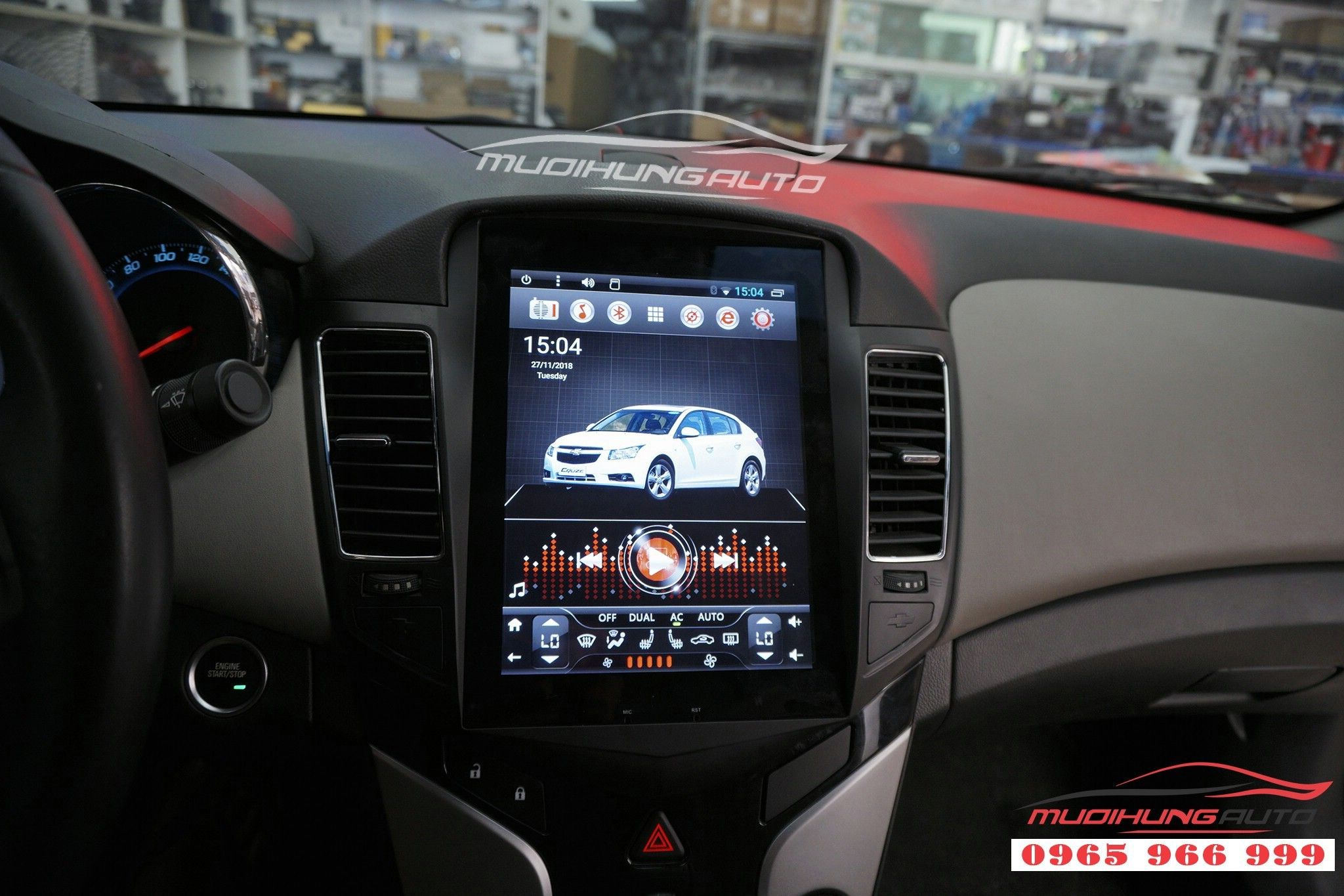 Lắp màn hình DVD Tesla Chevrolet Cruze chính hãng - Mười Hùng Auto