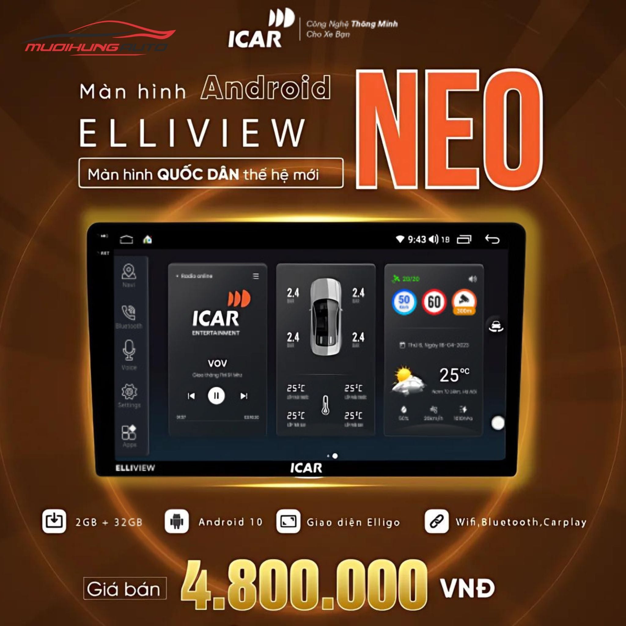 Màn Hình Android ICAR Elliview NEO - Mười Hùng Auto