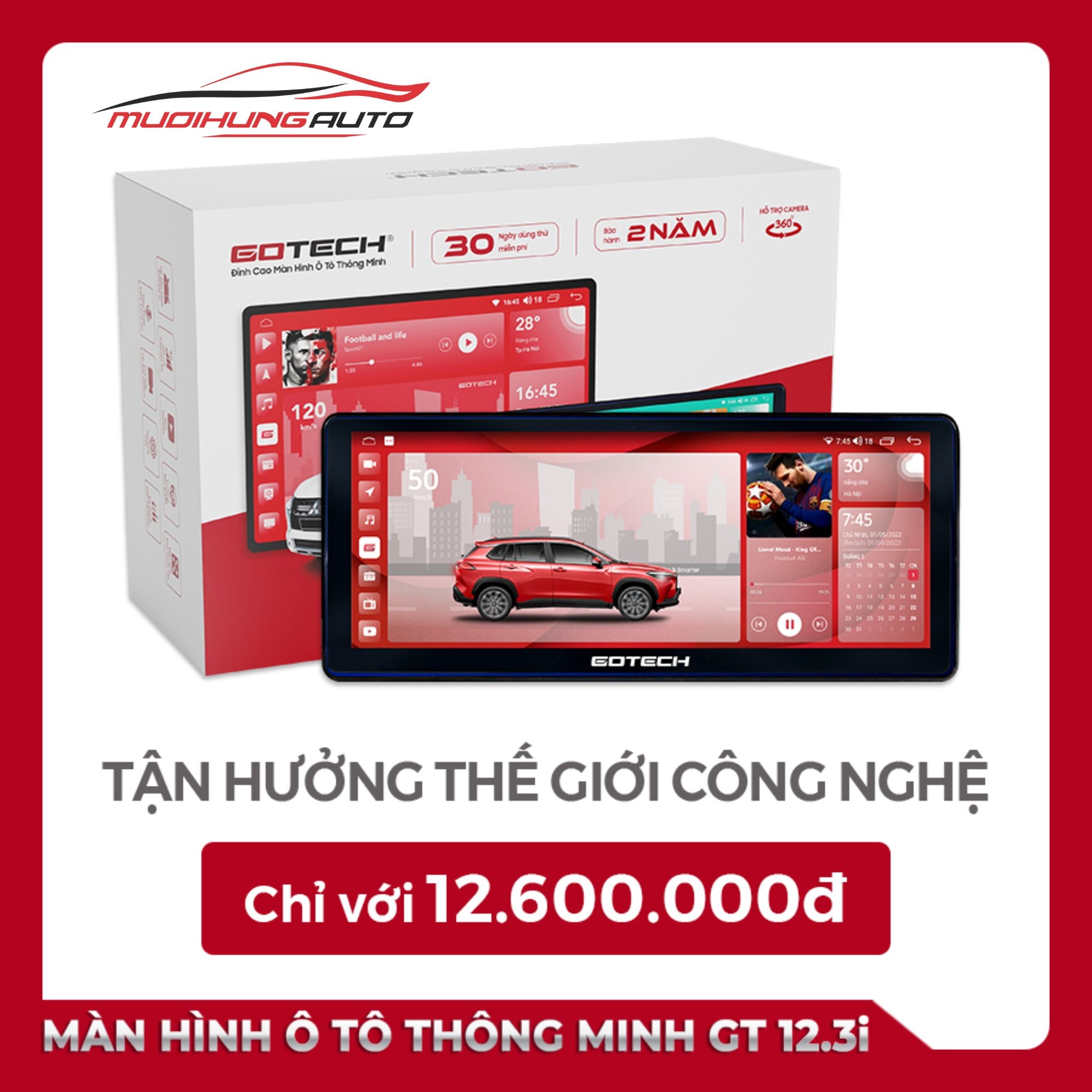 Màn Hình Gotech GT12.3i - Mười Hùng Auto
