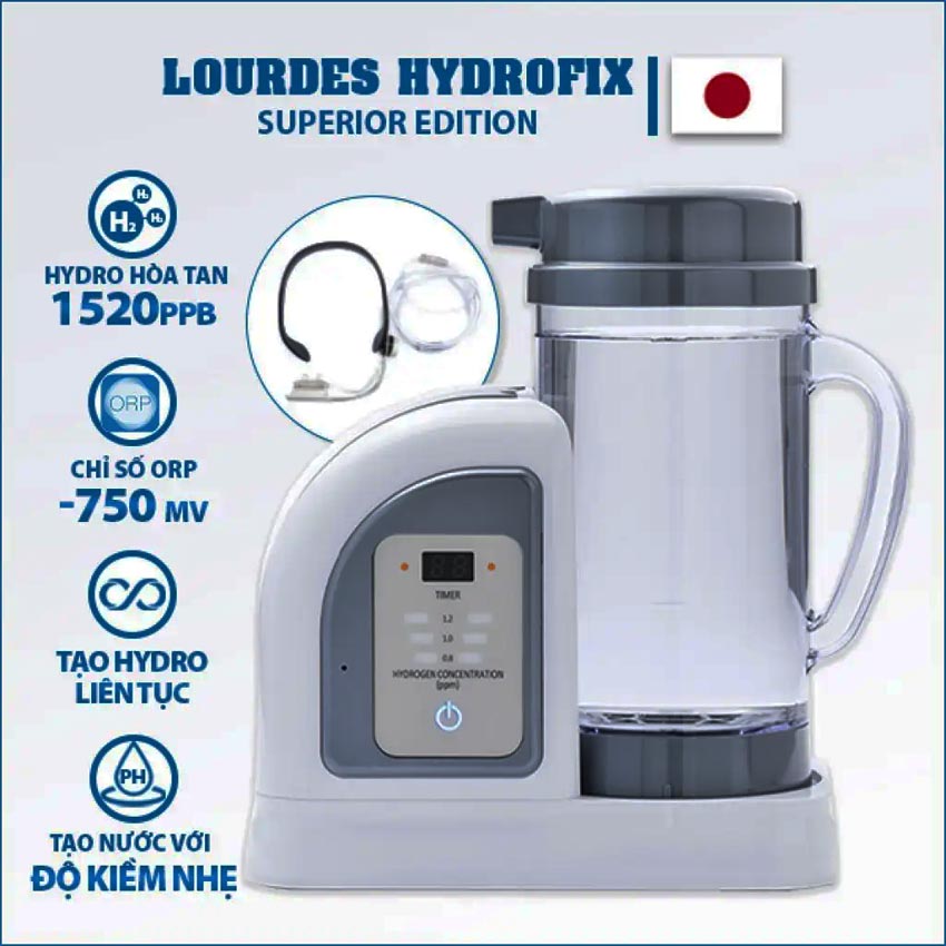 Máy tạo nước và khí Hydro Lourdes Hydrofix | Hydro cho sức khỏe