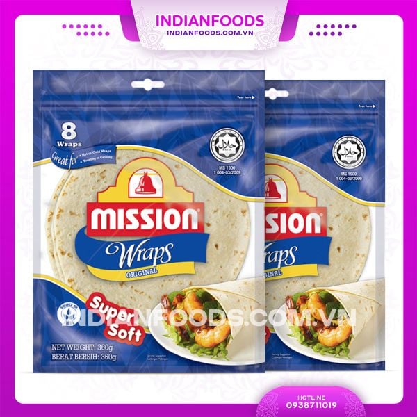 (Halal) Bánh Roti Ấn Độ vị truyền thống MISSON Wraps Original