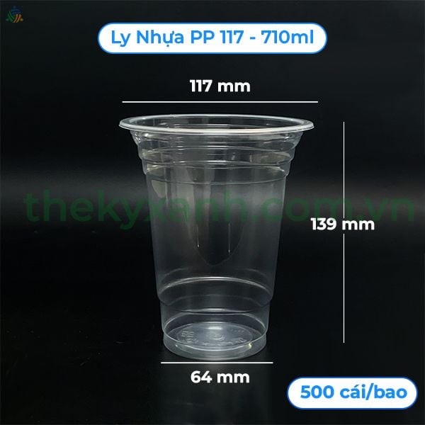 Ly Nhựa Trà Sữa, Trái Cây, Nước Mía, Trà Tắc PP 117 - 710ml – THẾ KỶ XANH