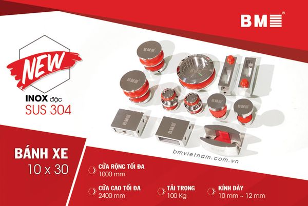 Bánh xe 10x30 - Ray cửa lùa BM Việt Nam – PHỤ KIỆN CỬA KÍNH BM