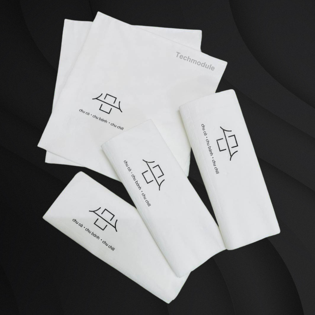 Khăn giấy ăn in logo CHU KAFE