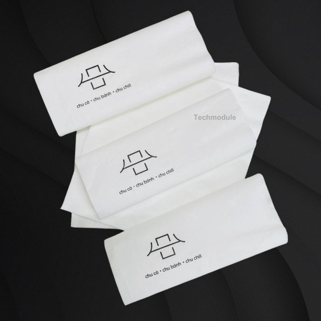 Khăn giấy ăn in logo CHU KAFE