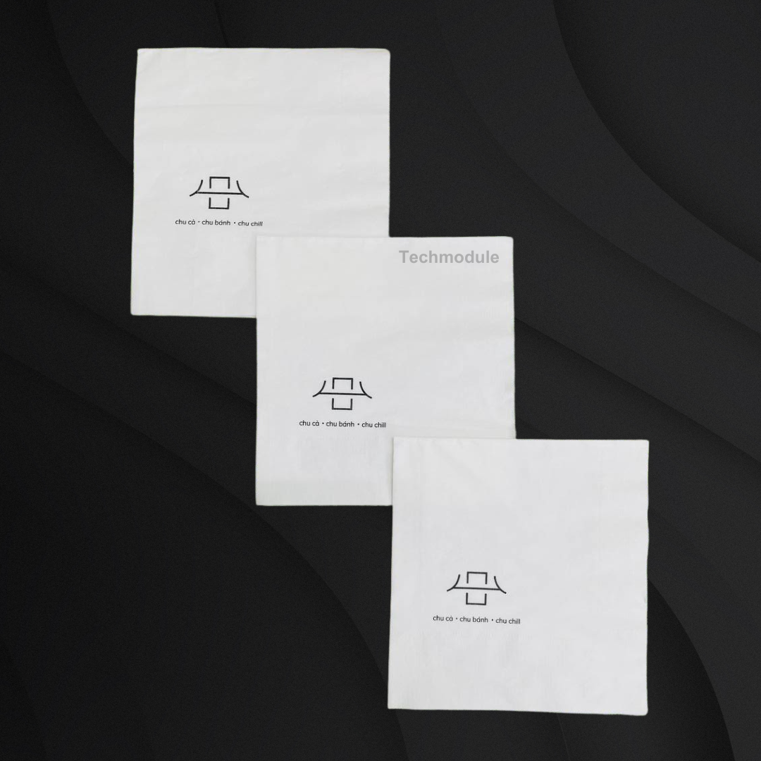 Khăn giấy ăn in logo CHU KAFE