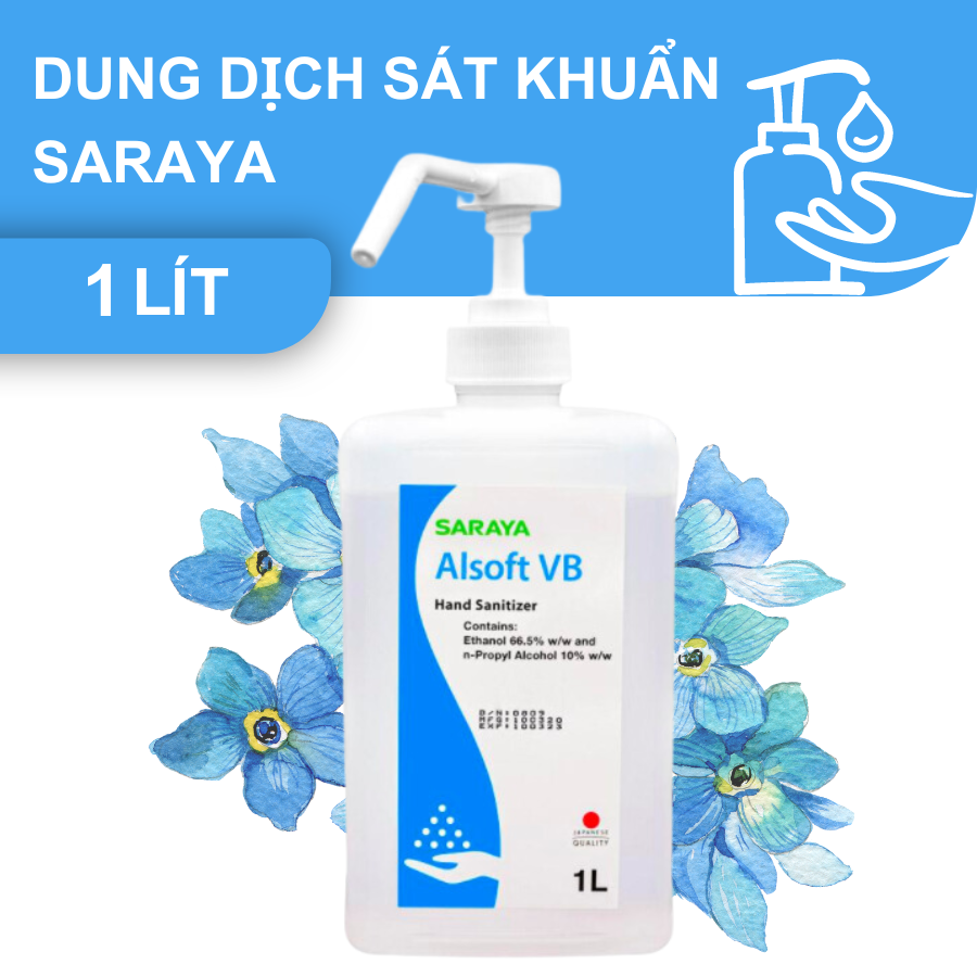 Dung dịch sát khuẩn tay nhanh hãng Saraya Alsoft VB (Chai 1L)