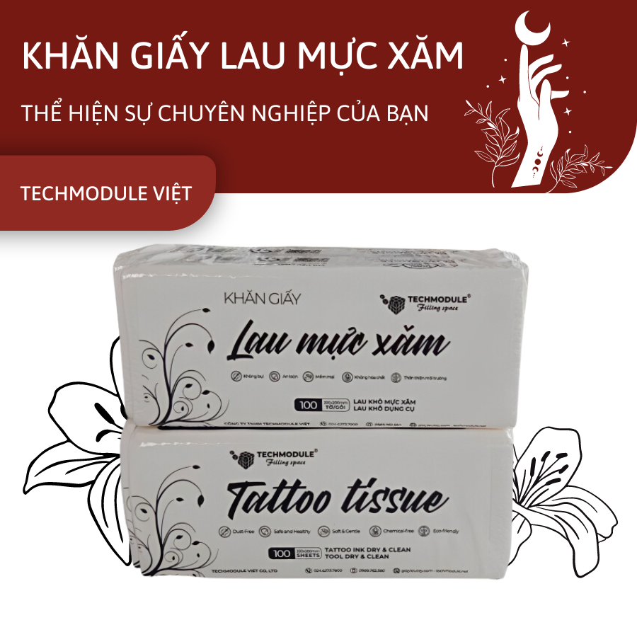 Khăn giấy lau mực XĂM TATTOO TMCARE